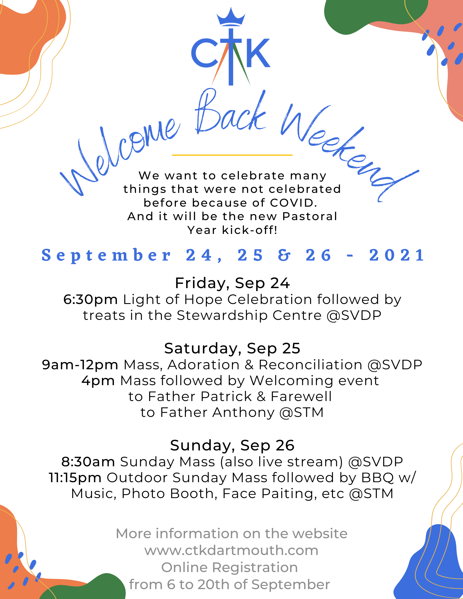 welcome-back-weekend – Christ the King Parish